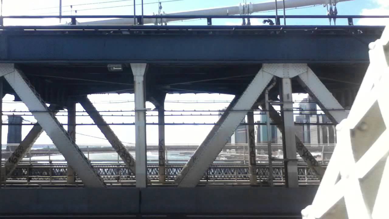 New York MTA Subway Crossing the Manhattan Bridge on the B Train - YouTube