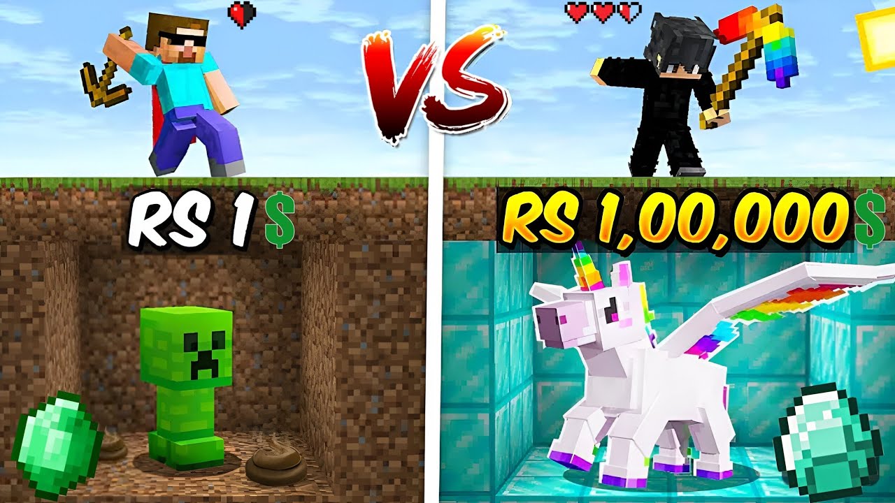🤯Most dangerous challenge in minecraft world|🥶 poor life vs rich life ...