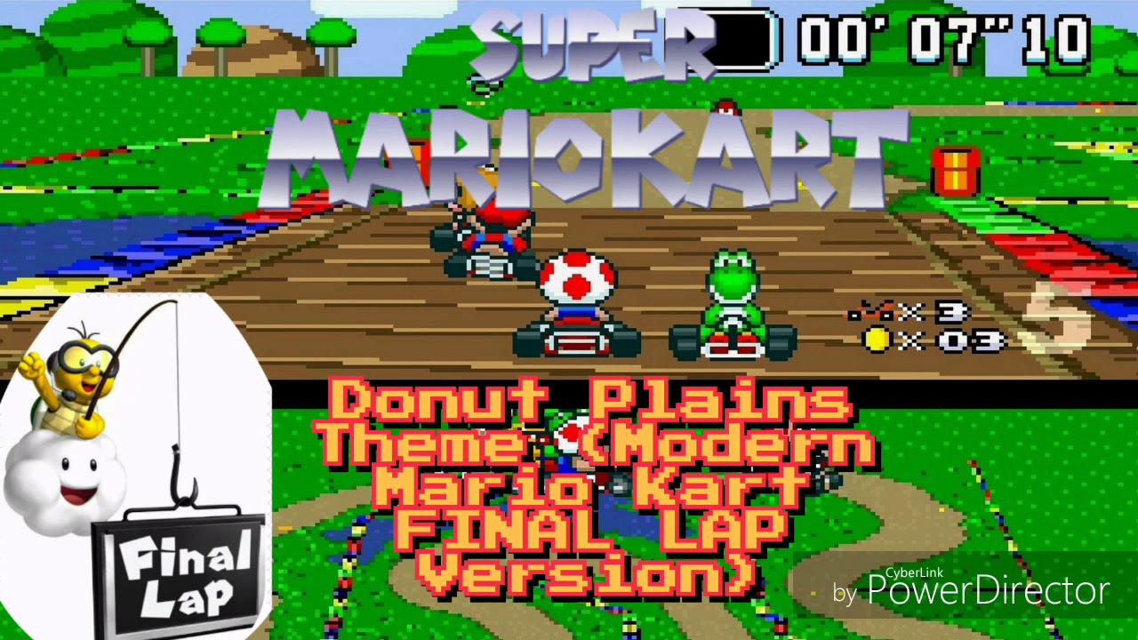 [Modern Mario Kart's FINAL LAP Version] Super Mario Kart Donut Plains ...