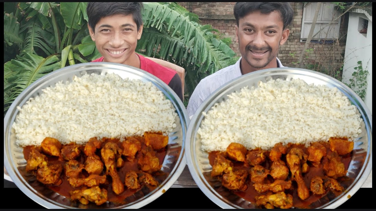Eating Competition || Spicy Chicken Curry With Rice Eating Challenge ...