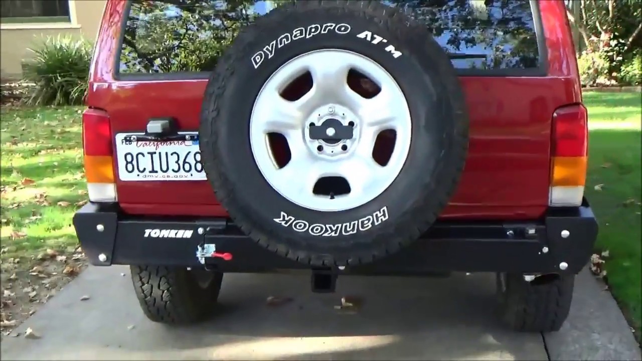 Review of Tomken's Rear Bumper & Tire Swing on an XJ - YouTube