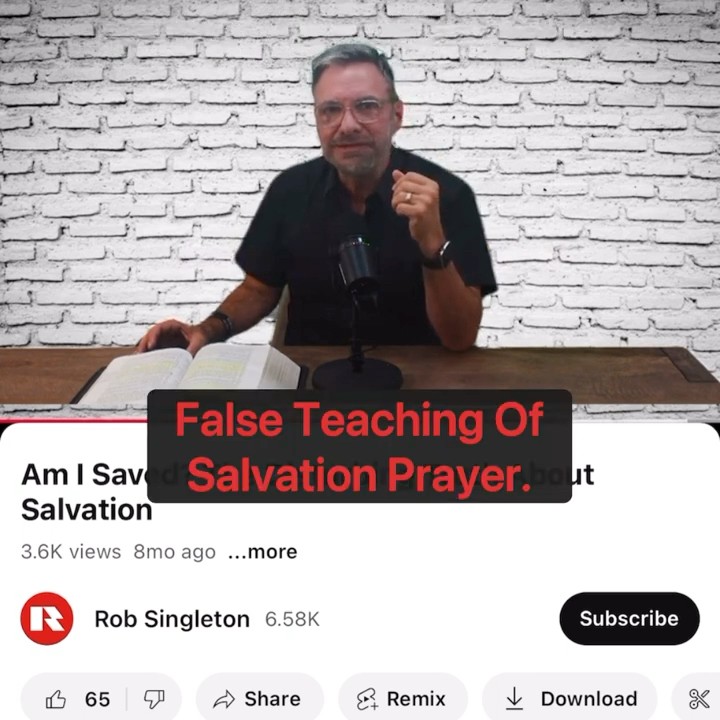 Rob Singleton #exposed False Teaching Of Salvation Prayer. - YouTube