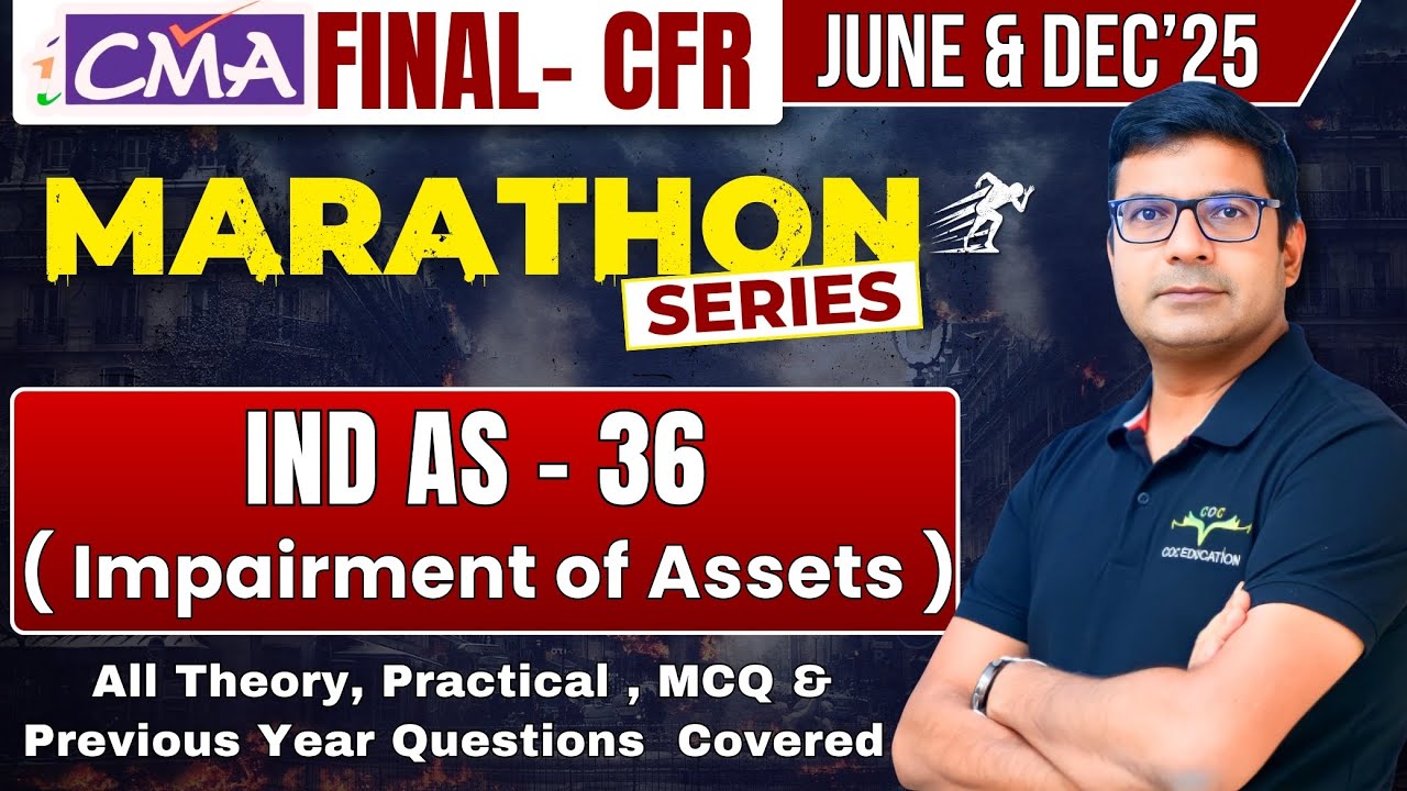 IND AS 36 Impairment of Assets | One shot Revision | CMA final CFR ...