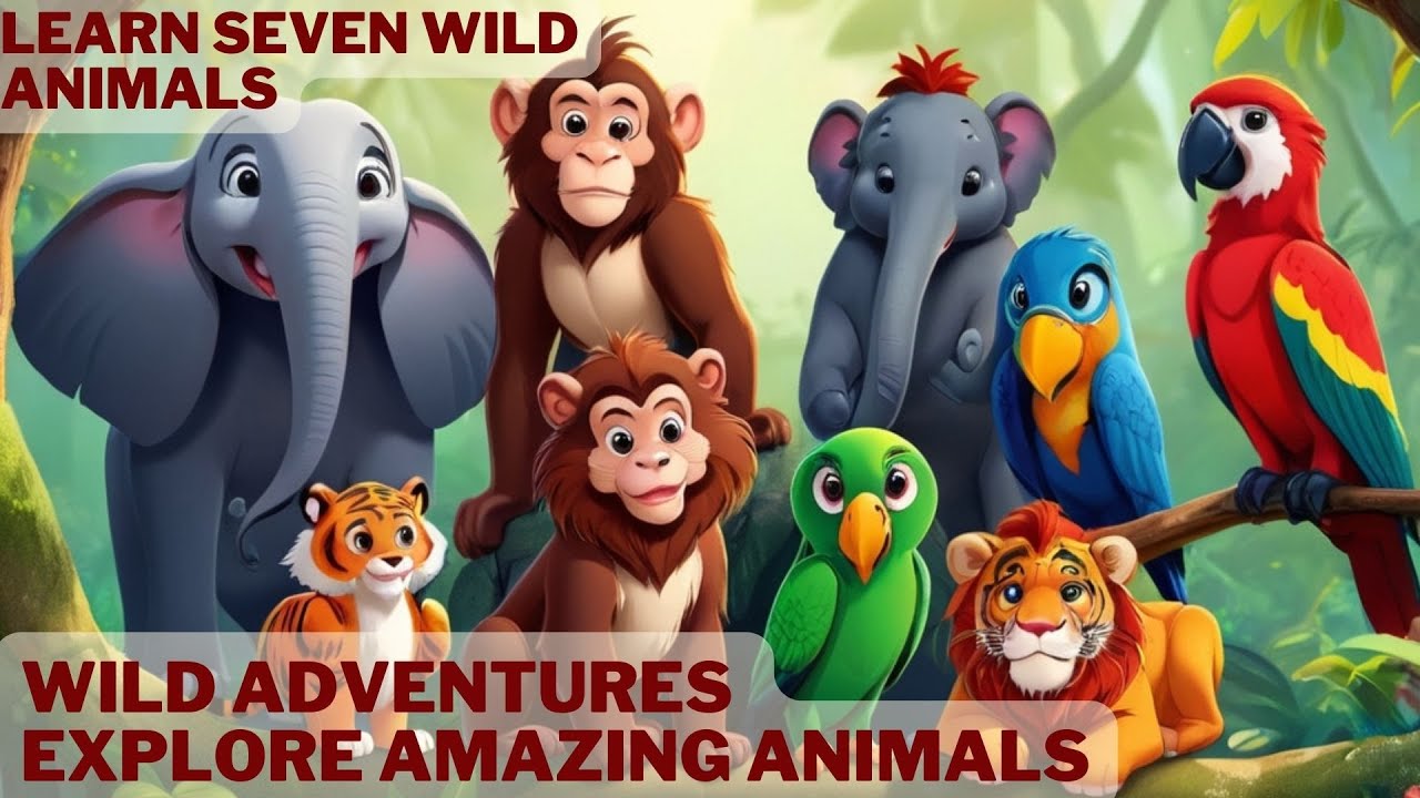 Wild Animals For Kids | Learn Seven Wild Animals | Wild Animal For ...