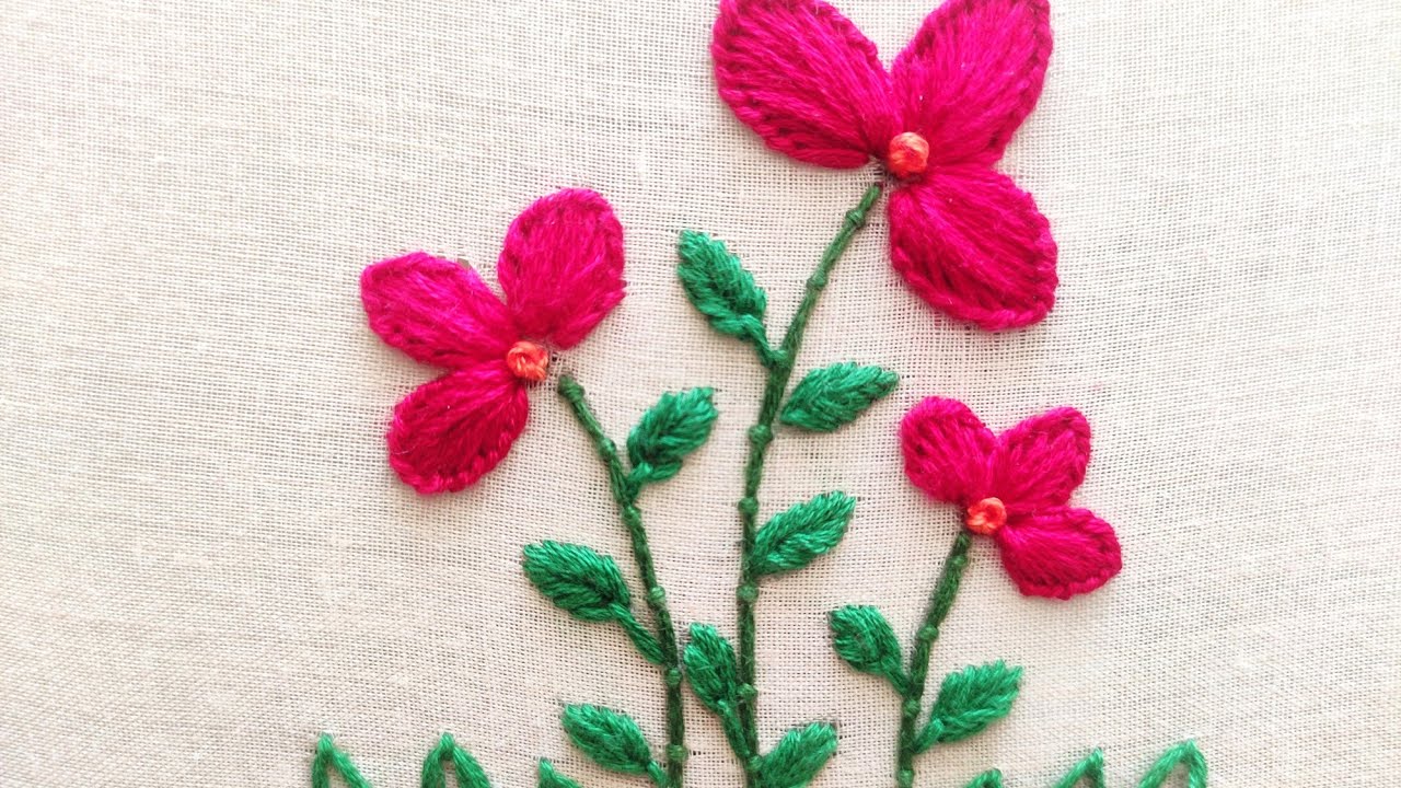 Simple and Elegant Flower Embroidery | Easy Handcraft Stitching ...