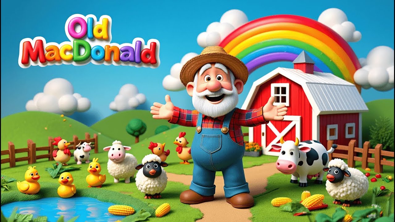 Old MacDonald Had a Farm 🚜 | Fun 3D Animated Nursery Rhyme for Kids ...