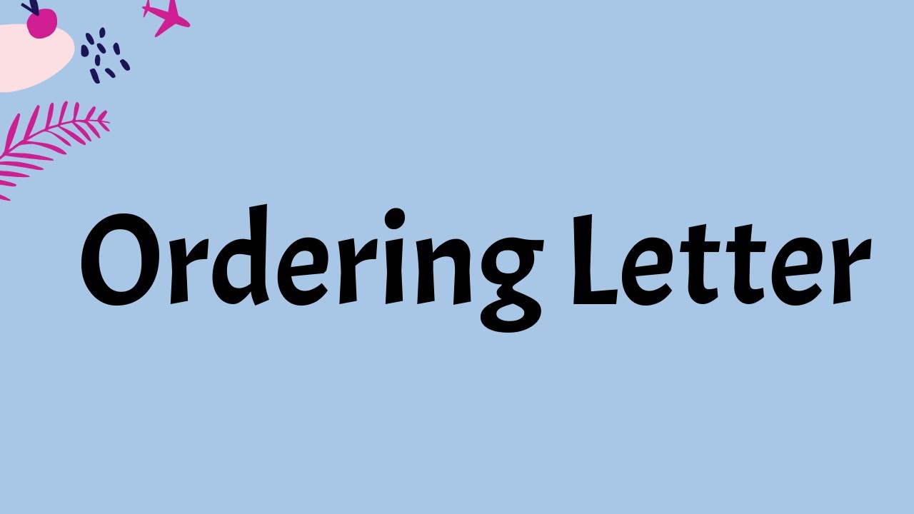 Ordering Letter sample | 9th 10th 11th 12th English - YouTube