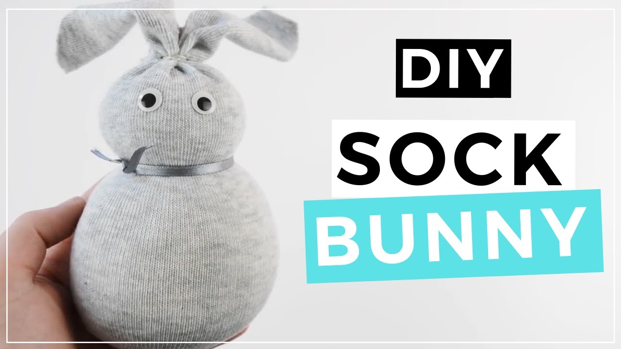 No-sew sock bunny | easter craft idea DIY sock bunny - YouTube