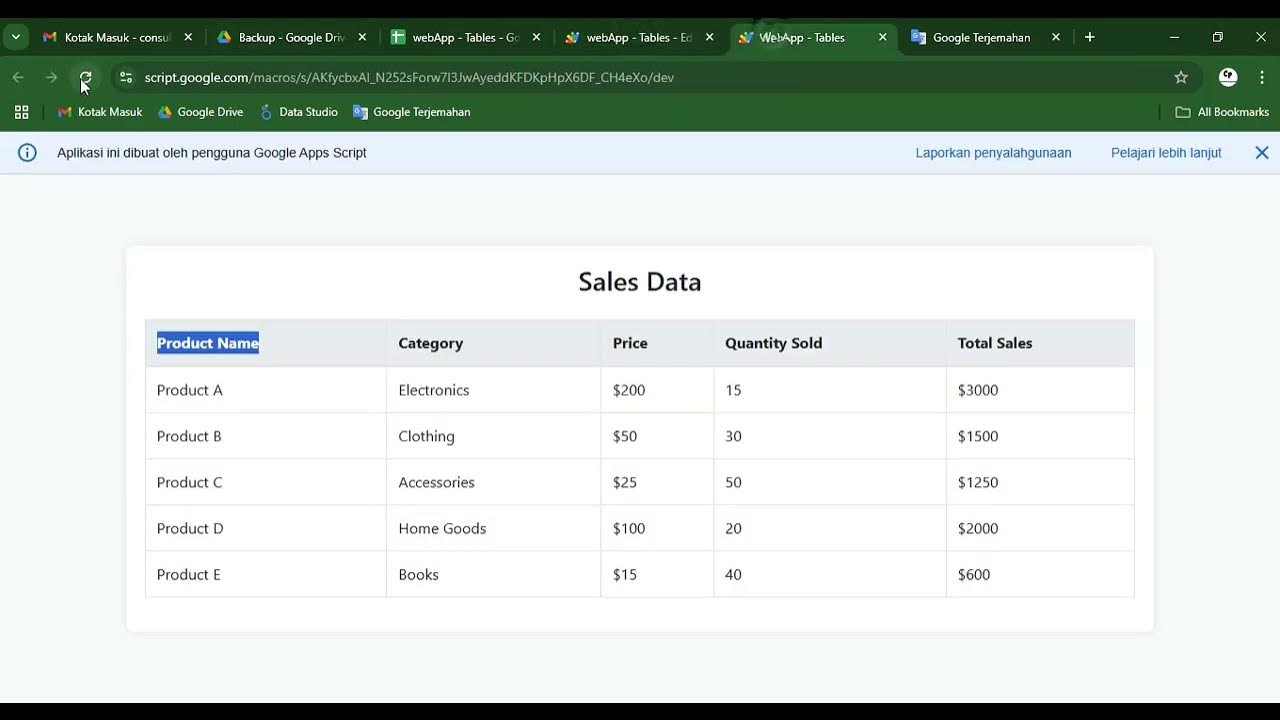 Apps Script - WebApp Tables Part 2 | Fetch Data from Google Sheets and Populate a Table - YouTube