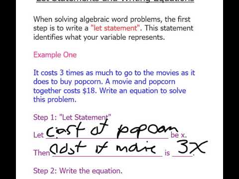 Let Statements and Equations - YouTube