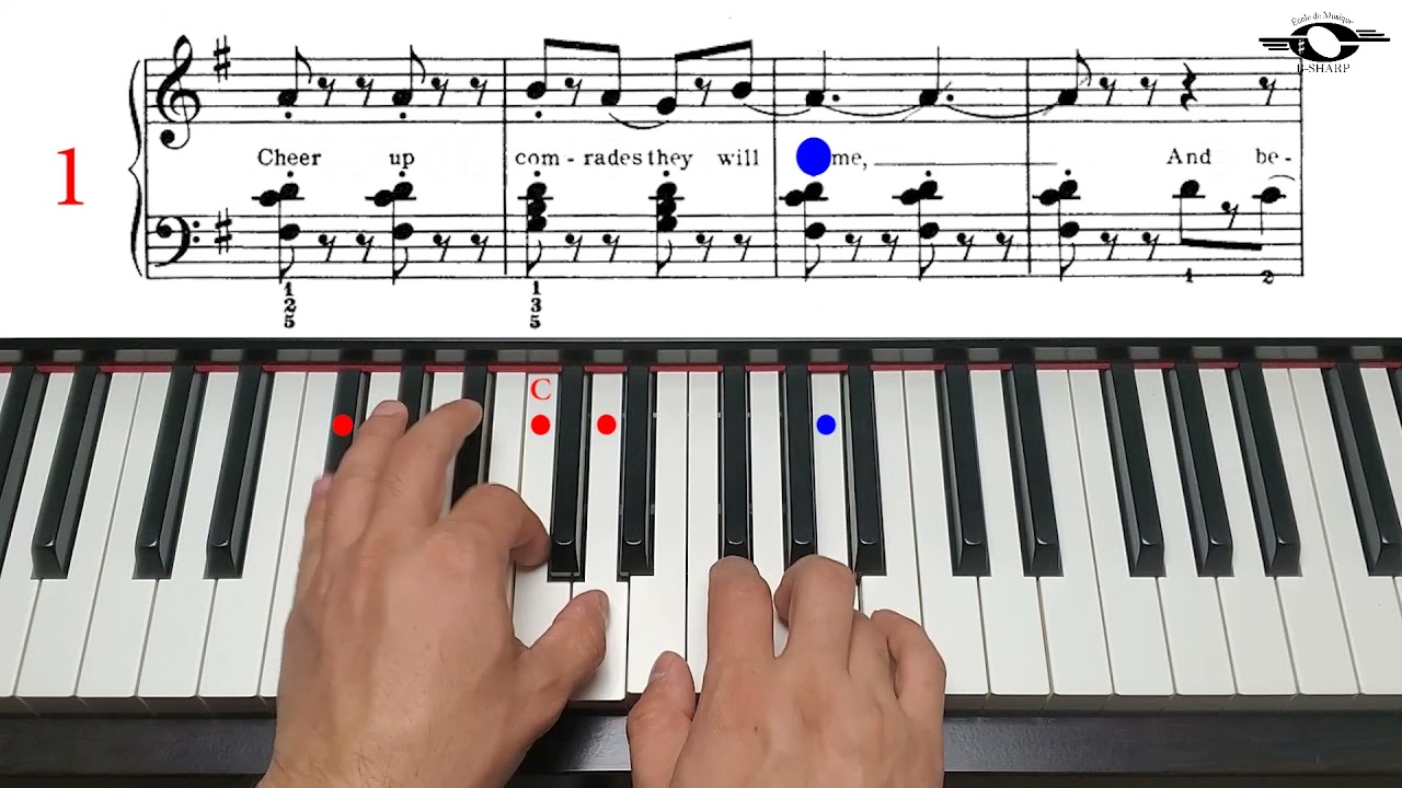 Tramp, Tramp, Tramp, Moderate version, John Thompson`s easiest piano ...