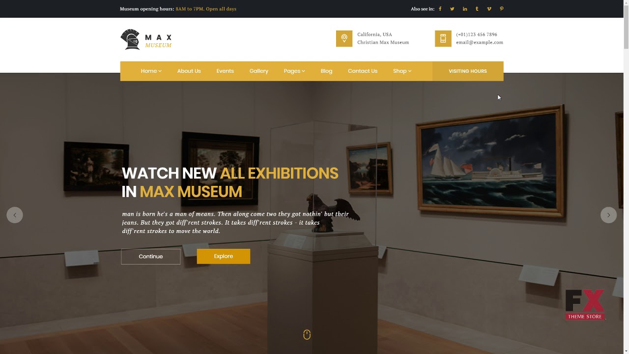 Max Museum - WordPress Theme for Museums WordPress Theme TMT Fredric - YouTube