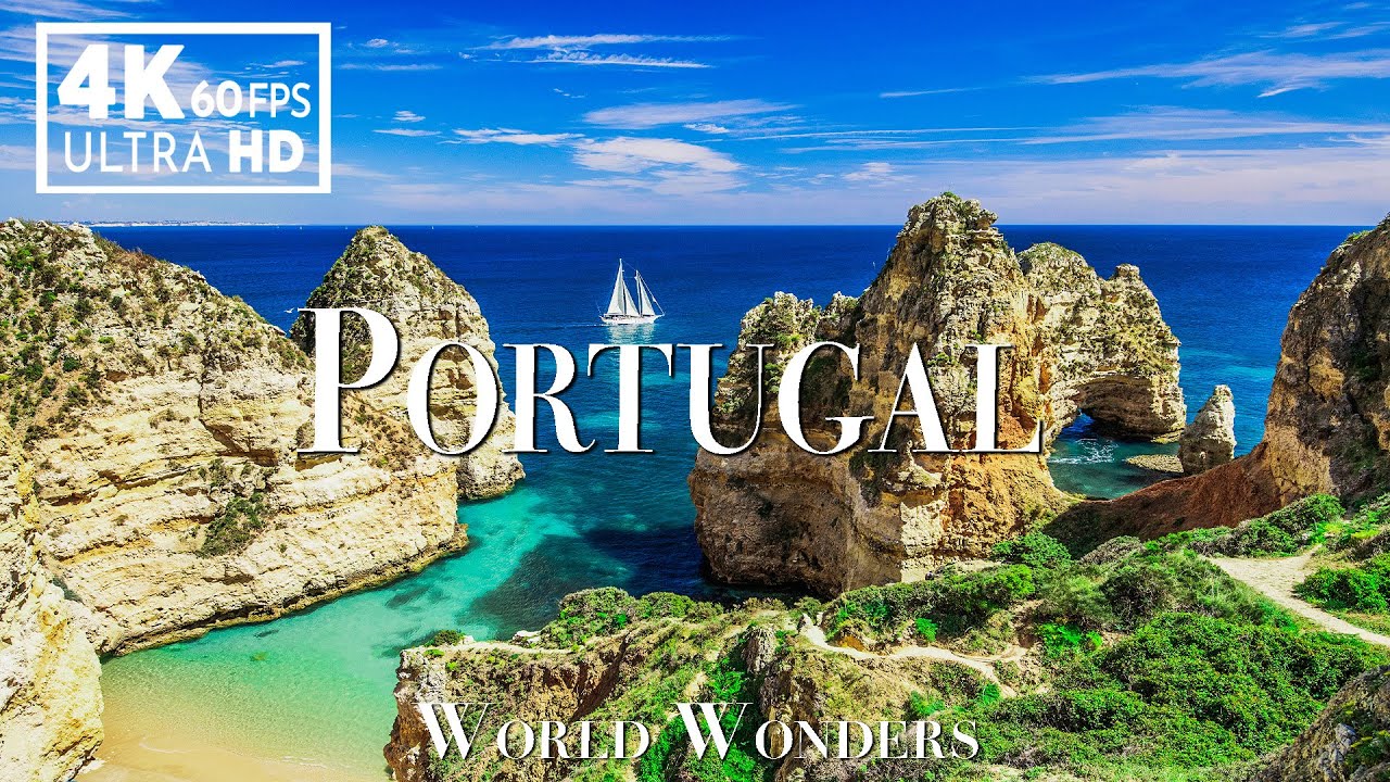 FLYING OVER PORTUGAL (4K UHD) - Amazing Beautiful Scenery With Calming ...