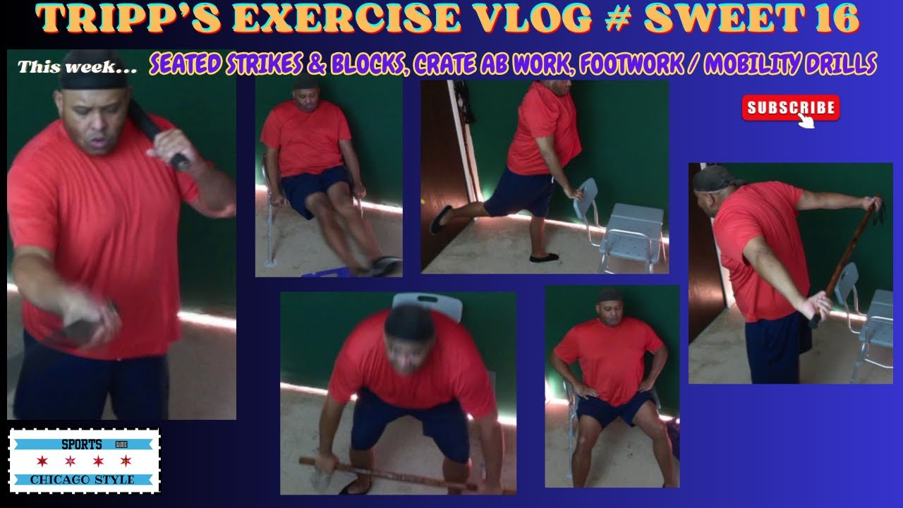 Tripp's Exercise Vlog # Sweet 16 Seated Strikes & Blocks, Crate Ab Work ...