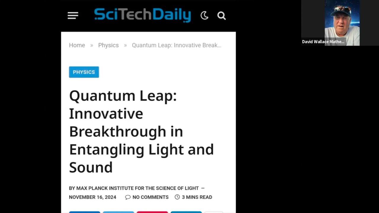 Dave Wallace on Annealing Light to Sound 241117 - science claims to be ...