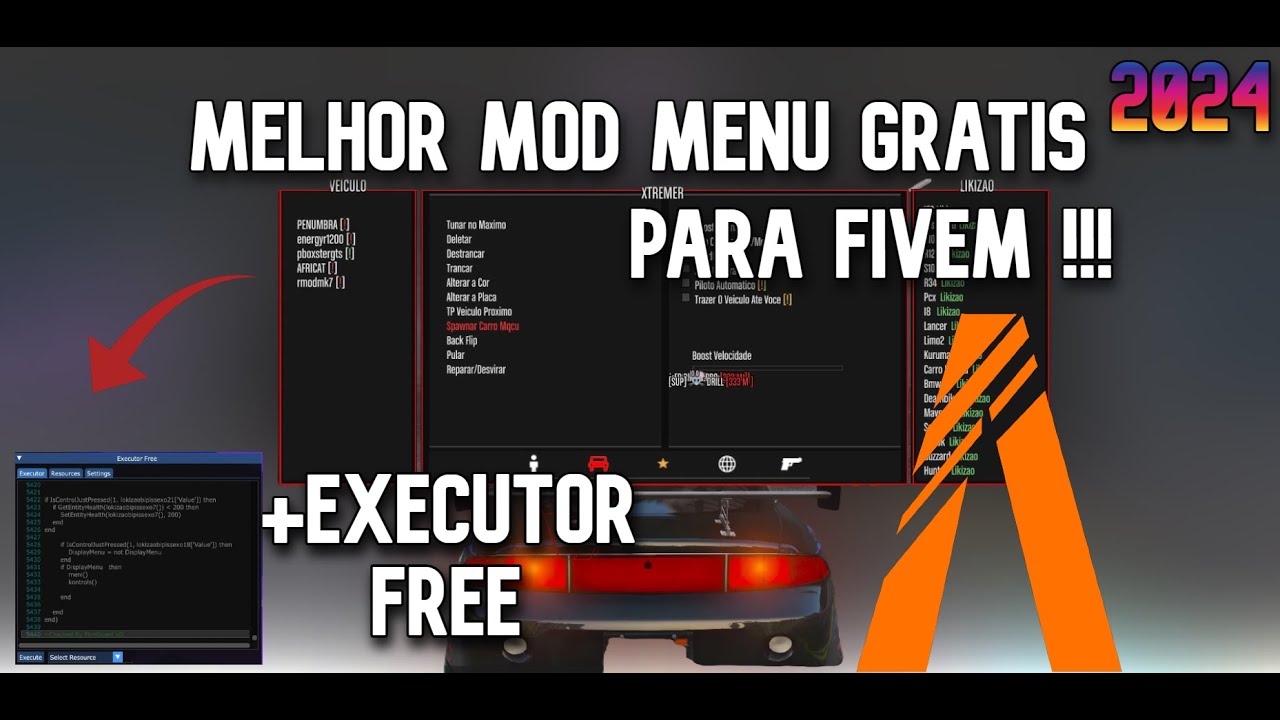 MELHOR HACK PARA FIVEM 2024 + EXECUTOR LUA GRATIS + LUAS - YouTube