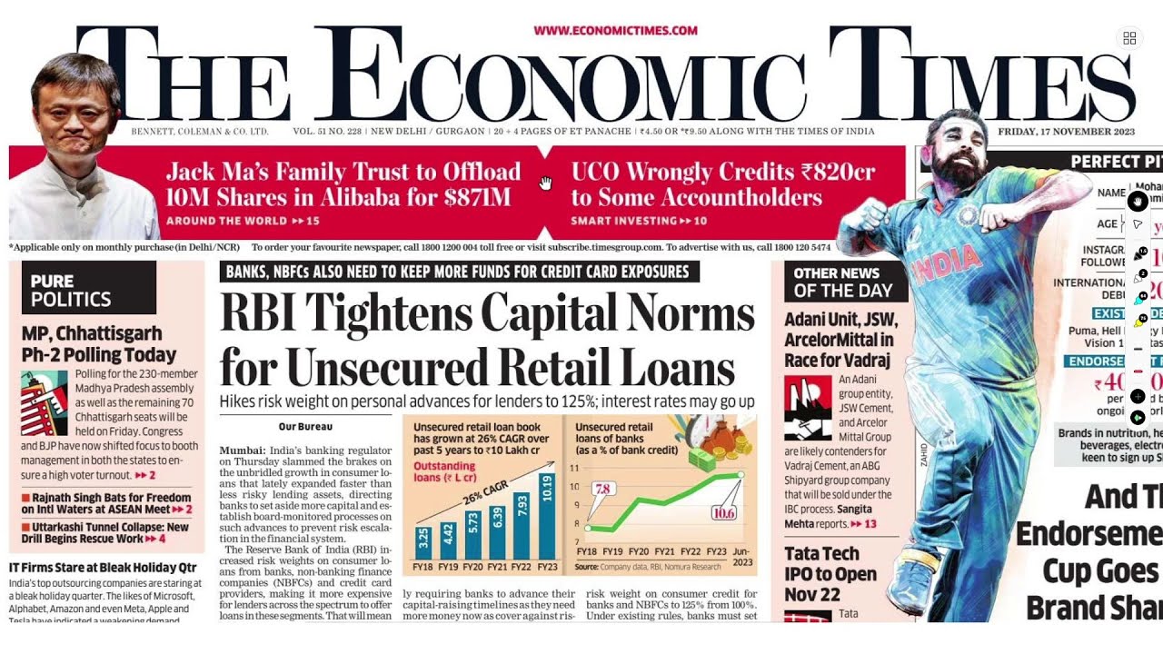 17 November 2023 - Economic Times Newspaper- Daily Business News ...