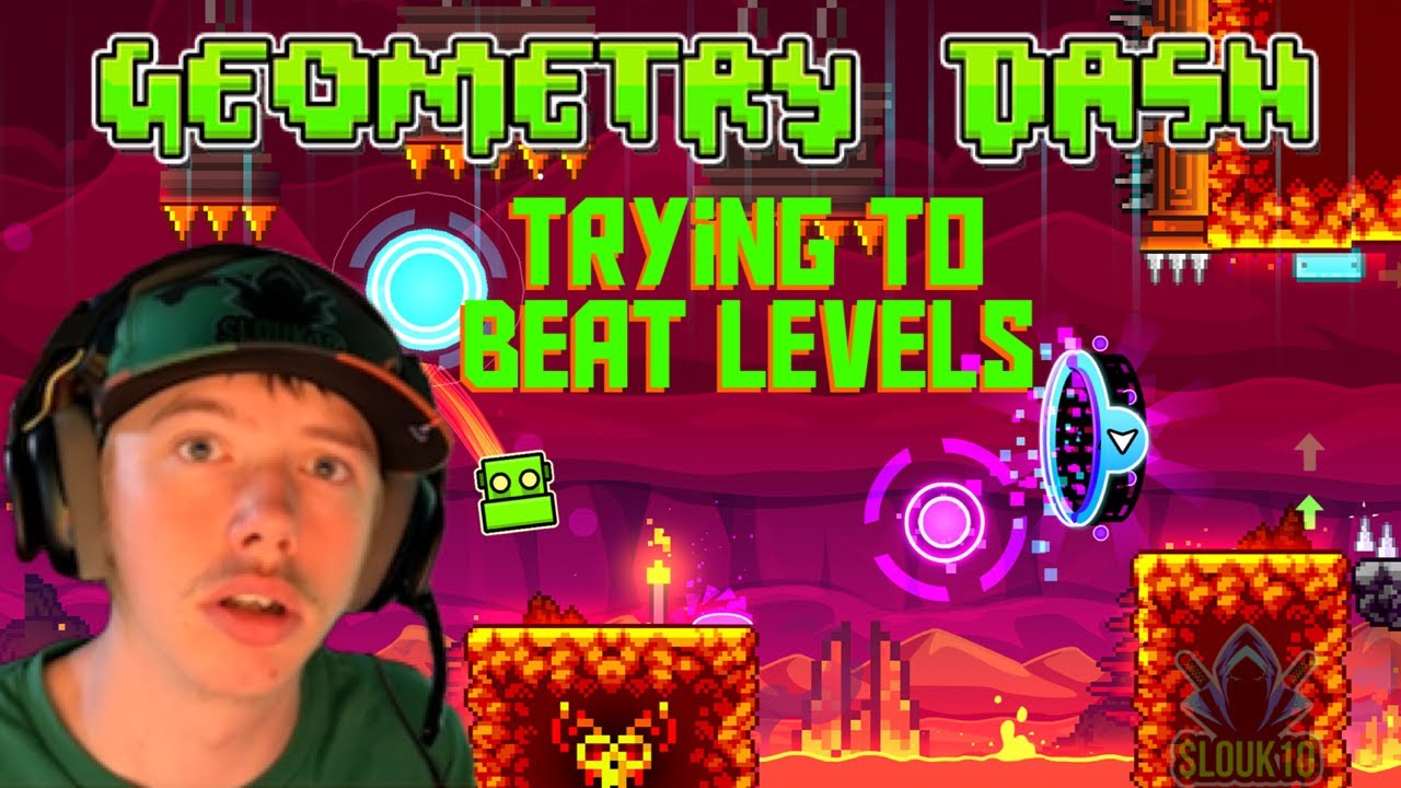 playing geometry dash! Beating levels send some - YouTube