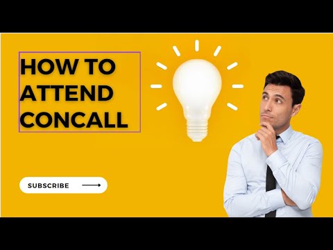 How to Attend Concall of Indian Listed Companies - YouTube