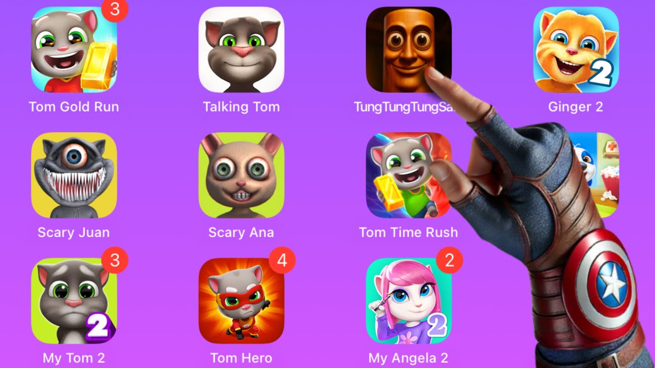 Talking Tom, Tung Tung Sahur, Tom Gold Run, Time Rush, Hero Dash Ginger ...
