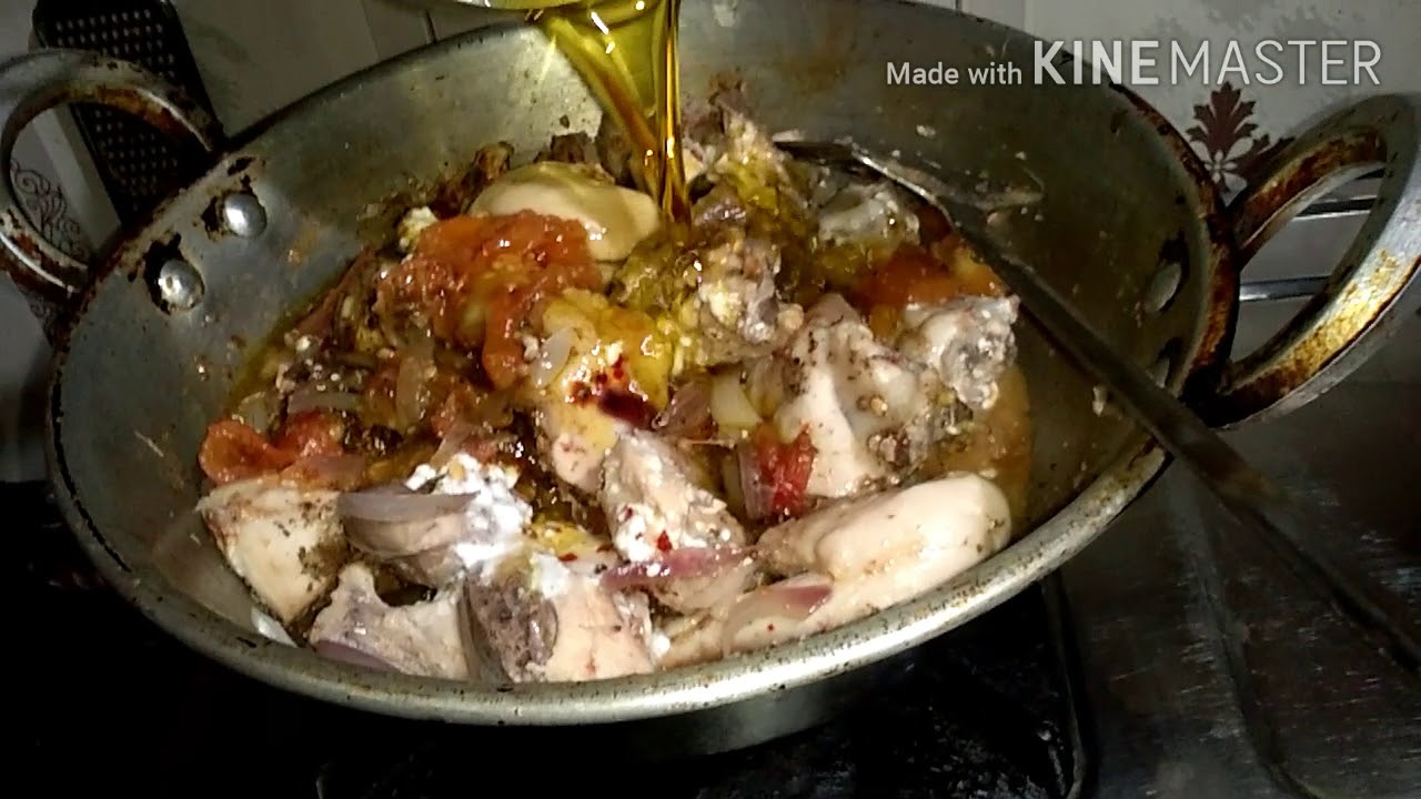 Kadai chicken and alu ki kataliya - YouTube