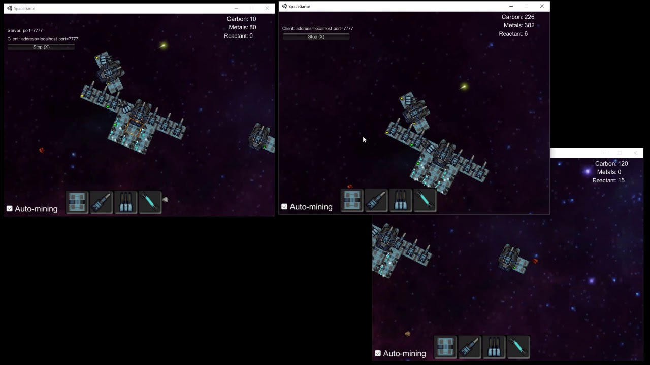 2d Space Combat/Mining MOBA prototype - YouTube