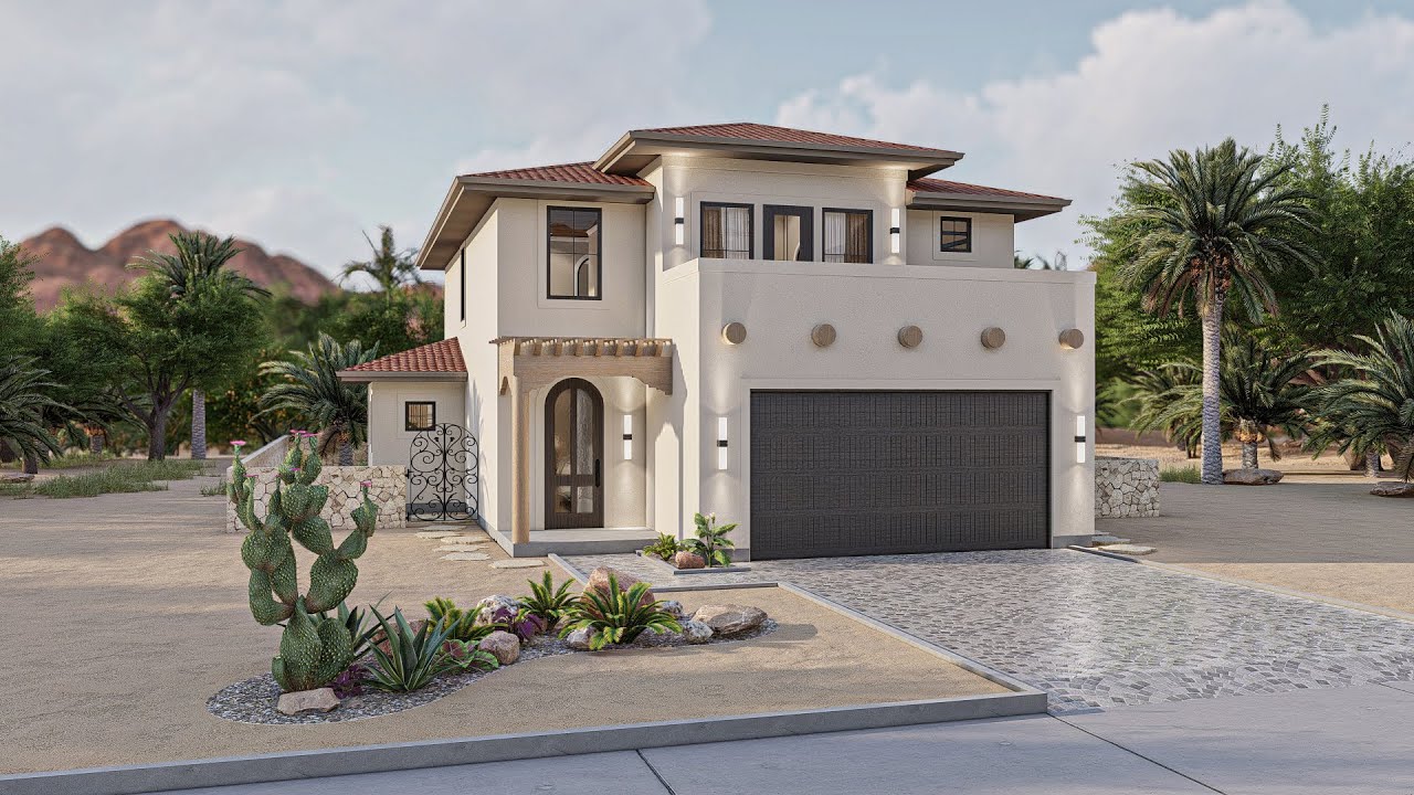 Adobe Style House Plan w/ Private Deck | Cactus Valley - YouTube