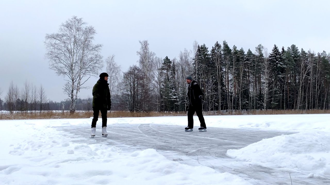 Skating on river ice - YouTube