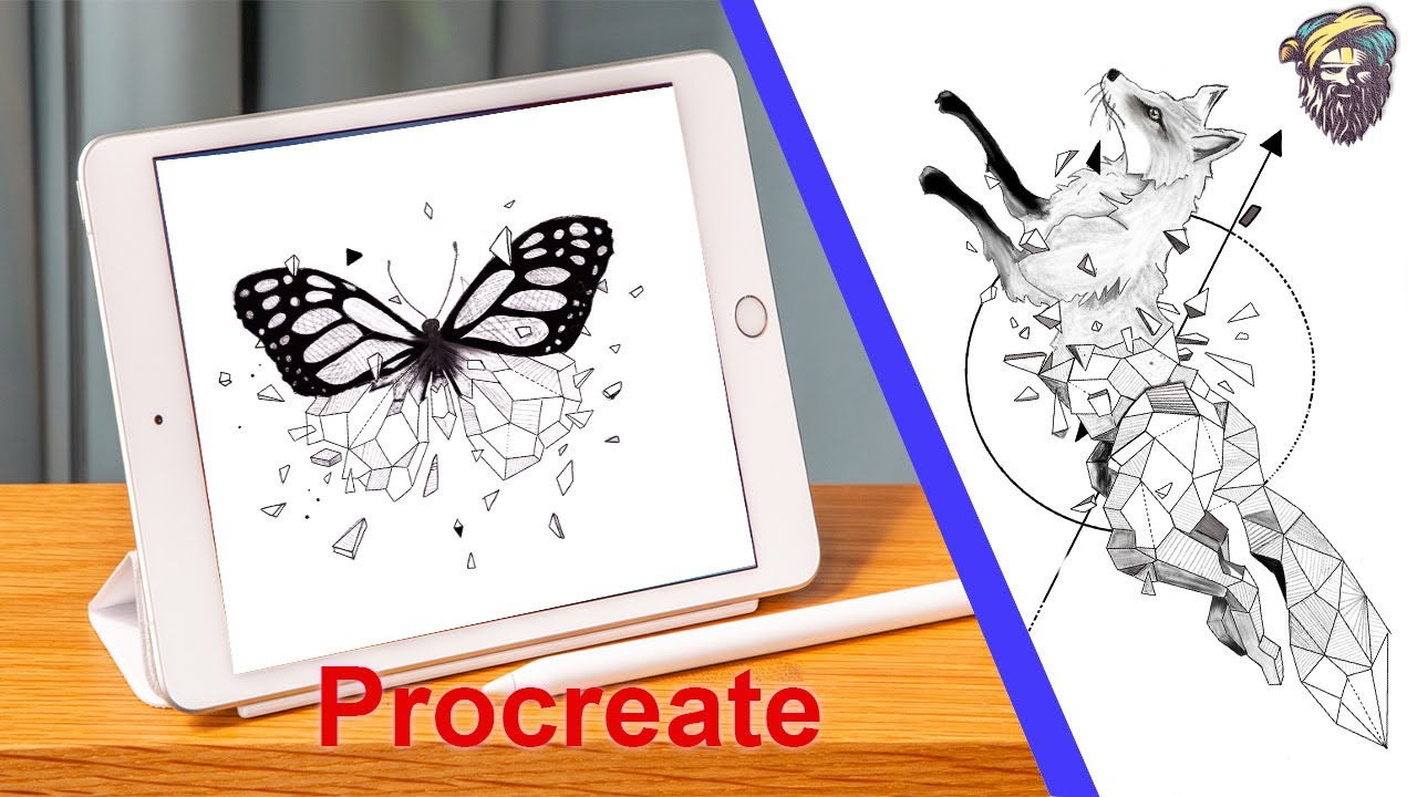 Drawing Geo-Metric Butterfly - With ProCreate | Speed Art - YouTube
