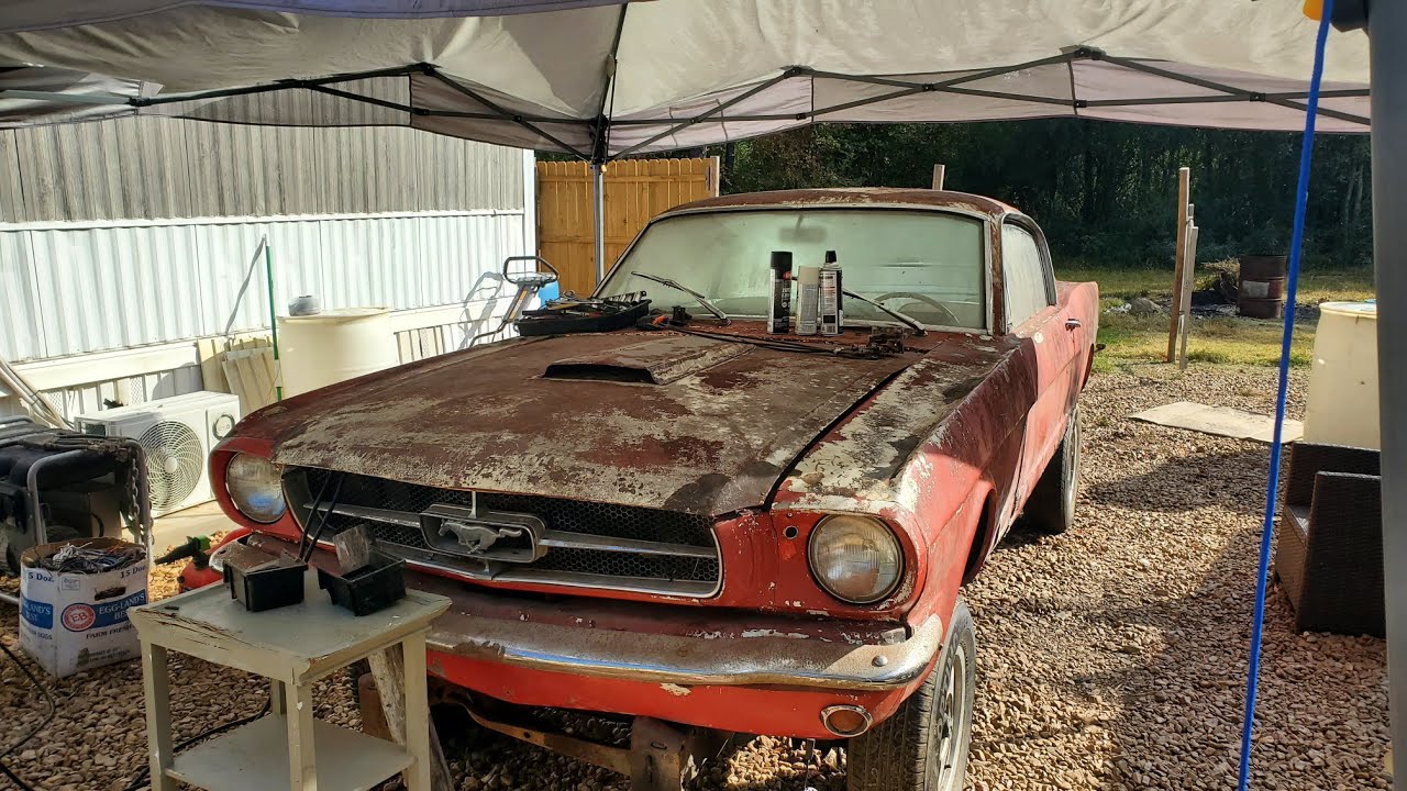 1965 Mustang "The Truckstang" Body To Truck Frame Swap Part 2 - YouTube