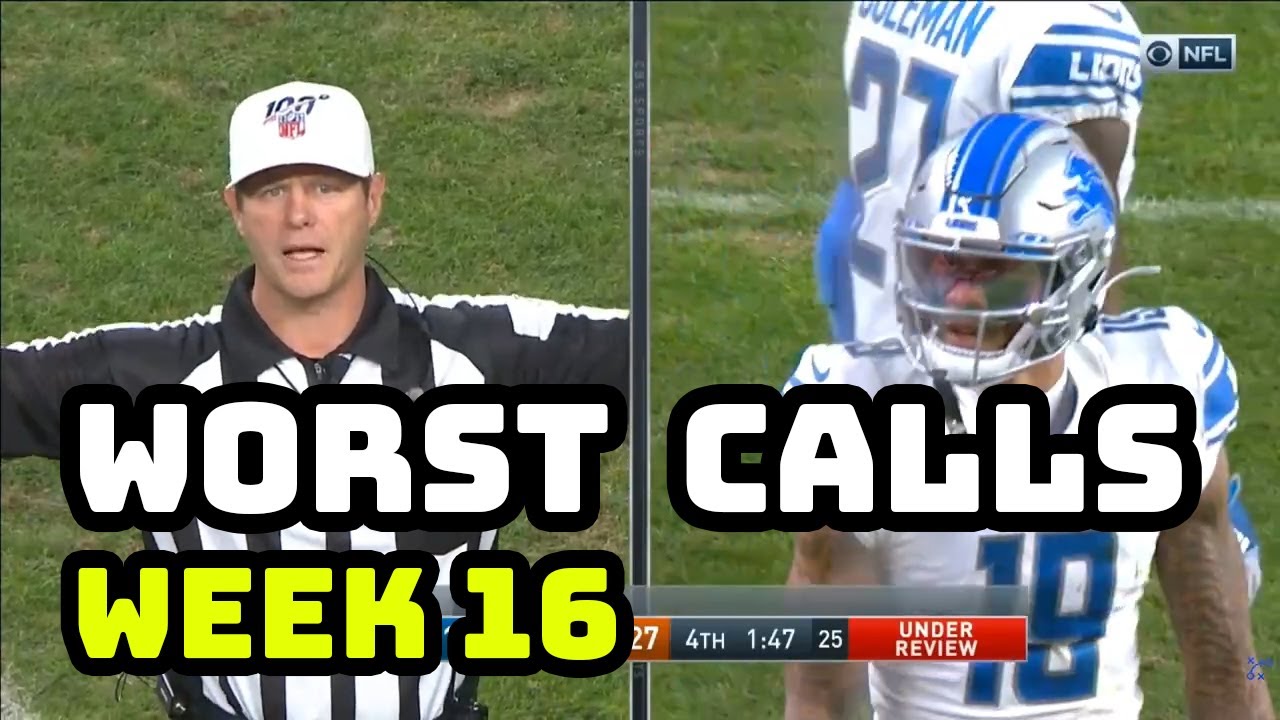 Worst Referee Calls of Week 16 | NFL 2019 highlights HD - YouTube
