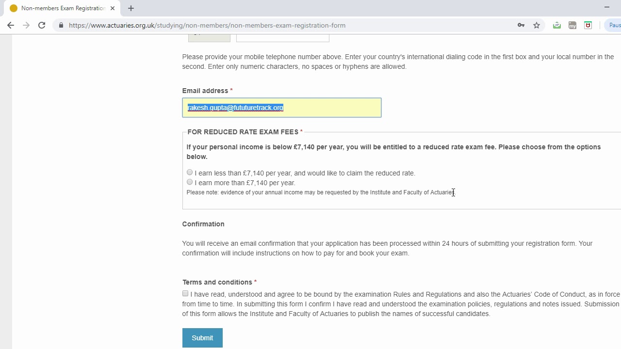 How to fill Exam form of IFOA, UK. - YouTube
