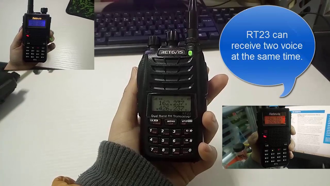 Dual receive-Retevis RT23 Highlight 2 - YouTube