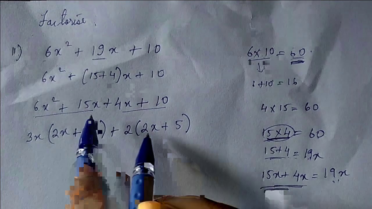 Factorise (by splitting the middle term) in Mizo, Class IX MBSE - YouTube