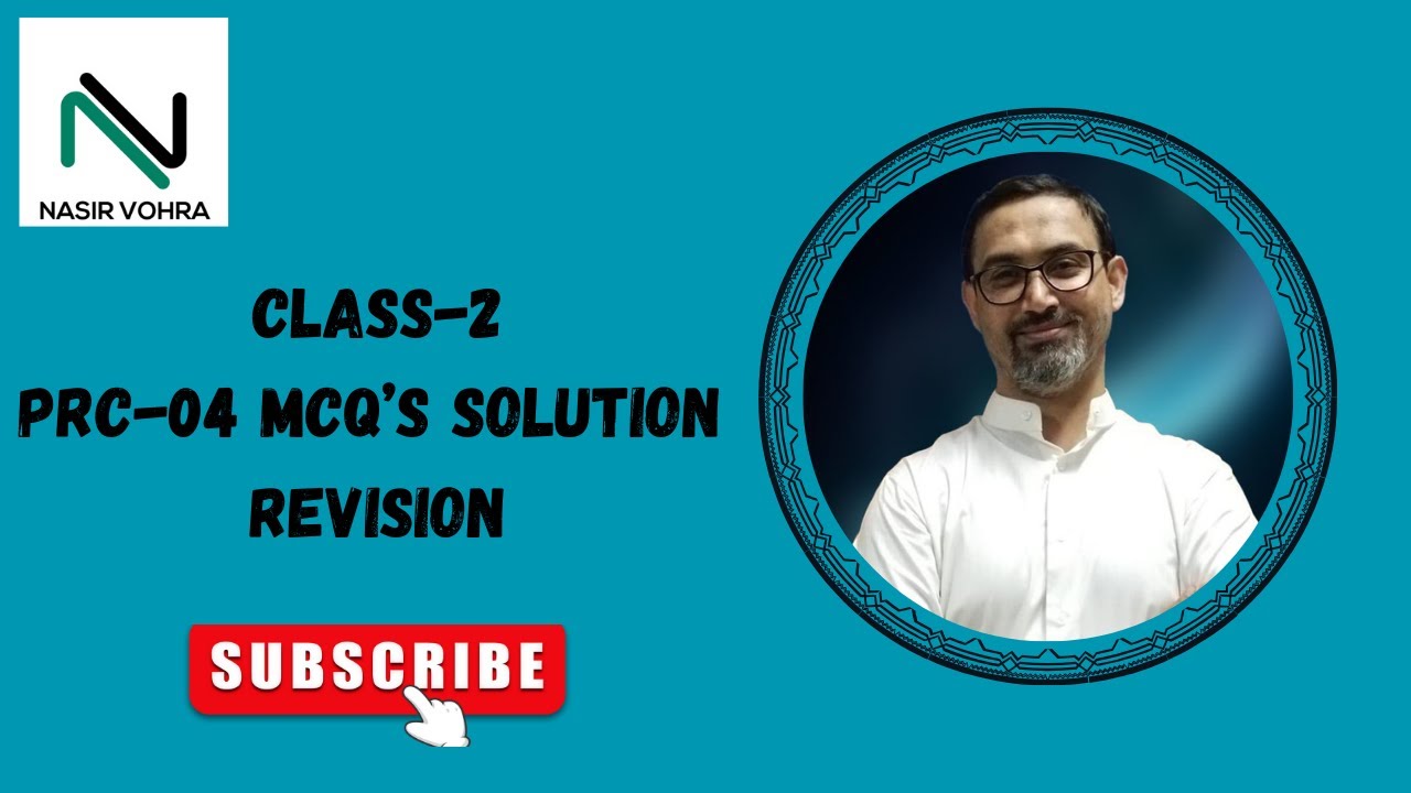 PART#2 PRC 04 MCQS SOLUTION REVISION - YouTube