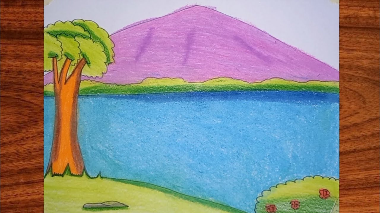 How to draw beautifull natural scenery easy || Drawing Beautifull ...