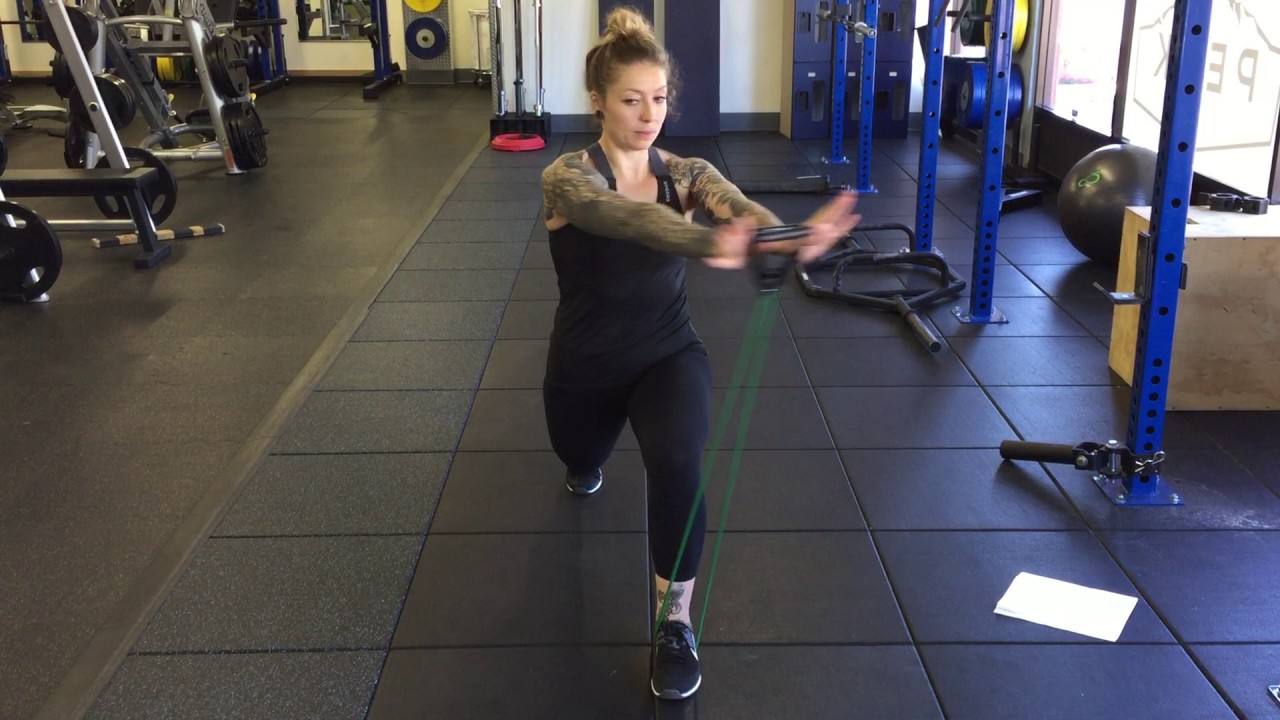 Static lunge with rotation - YouTube