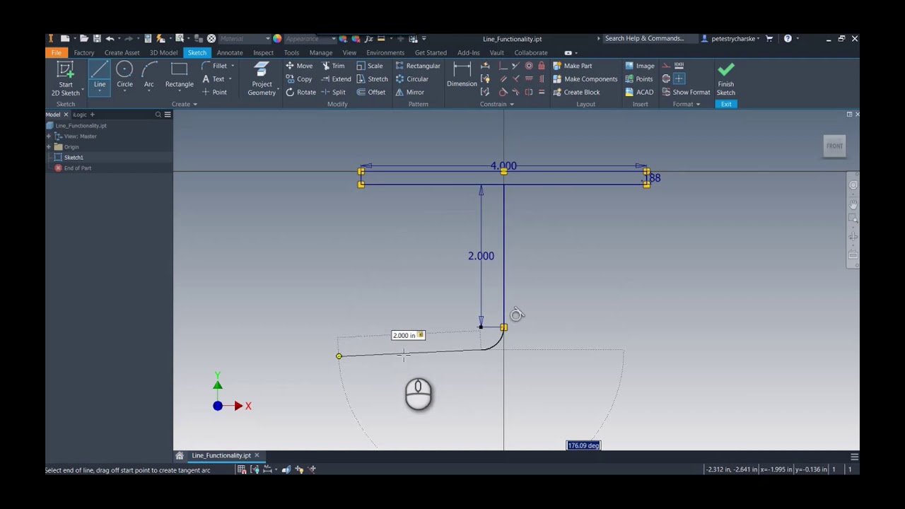 Inventor 3 Ways That Lines And Arcs Can Interact YouTube Inventor 3 Ways That Lines And Arcs Can Interact YouTube