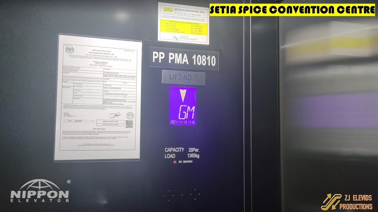 2 Nippon Elevators at Setia SPICE Convention Centre, Bayan Lepas, Penang, Malaysia. (Lift 7 & 8 ...