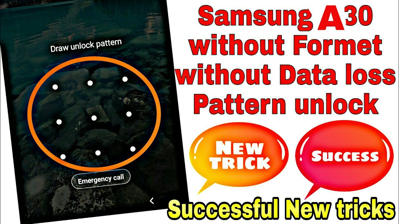 Samsung Galaxy A30 without data formet pattern unlock - YouTube