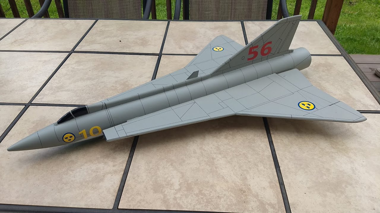 R/C Saab J-35 Draken Rocket Glider flights - YouTube