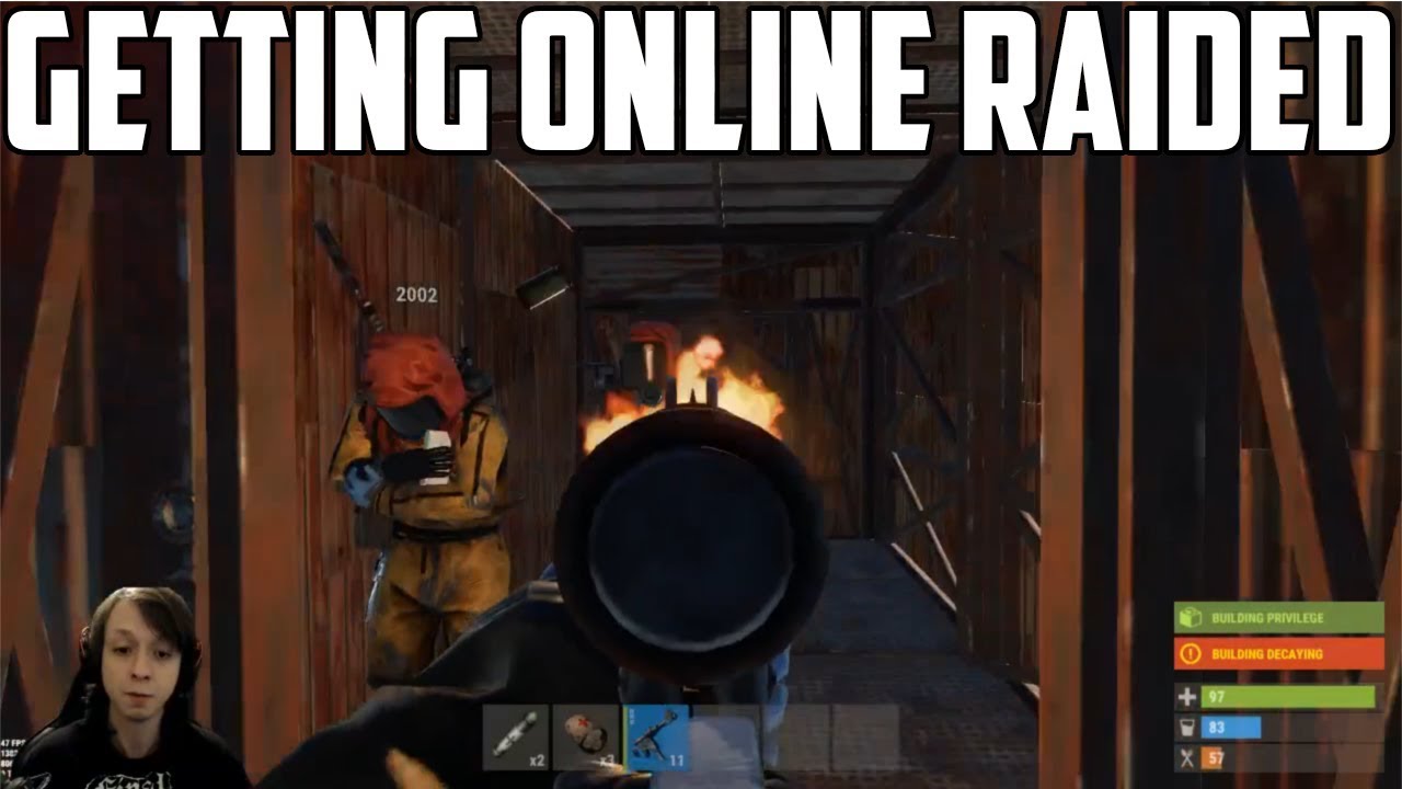 RUST - GETTING ONLINE RAIDED WITH ALL THE DOORS OPEN - YouTube