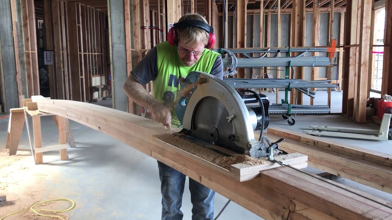 How to Cut Wood Radius Beams in Half - YouTube