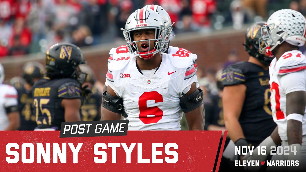 Sonny Styles recaps his two-sack performance against Northwestern - YouTube