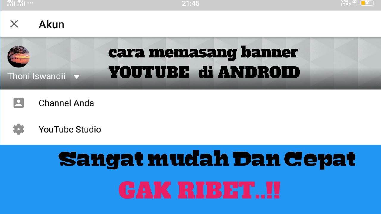 Cara memasang banner di Youtube - YouTube