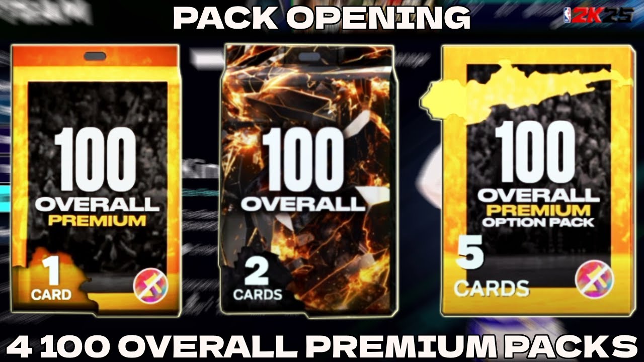 I OPENED 4 100 OVERALL PREMIUM PACKS & A FREE 10 PACK BOX IN NBA2K25 ...