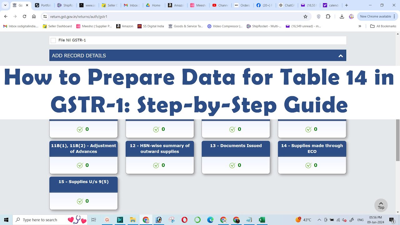 How to Prepare Data for Table 14 in GSTR 1 Step by Step Guide !!! - YouTube