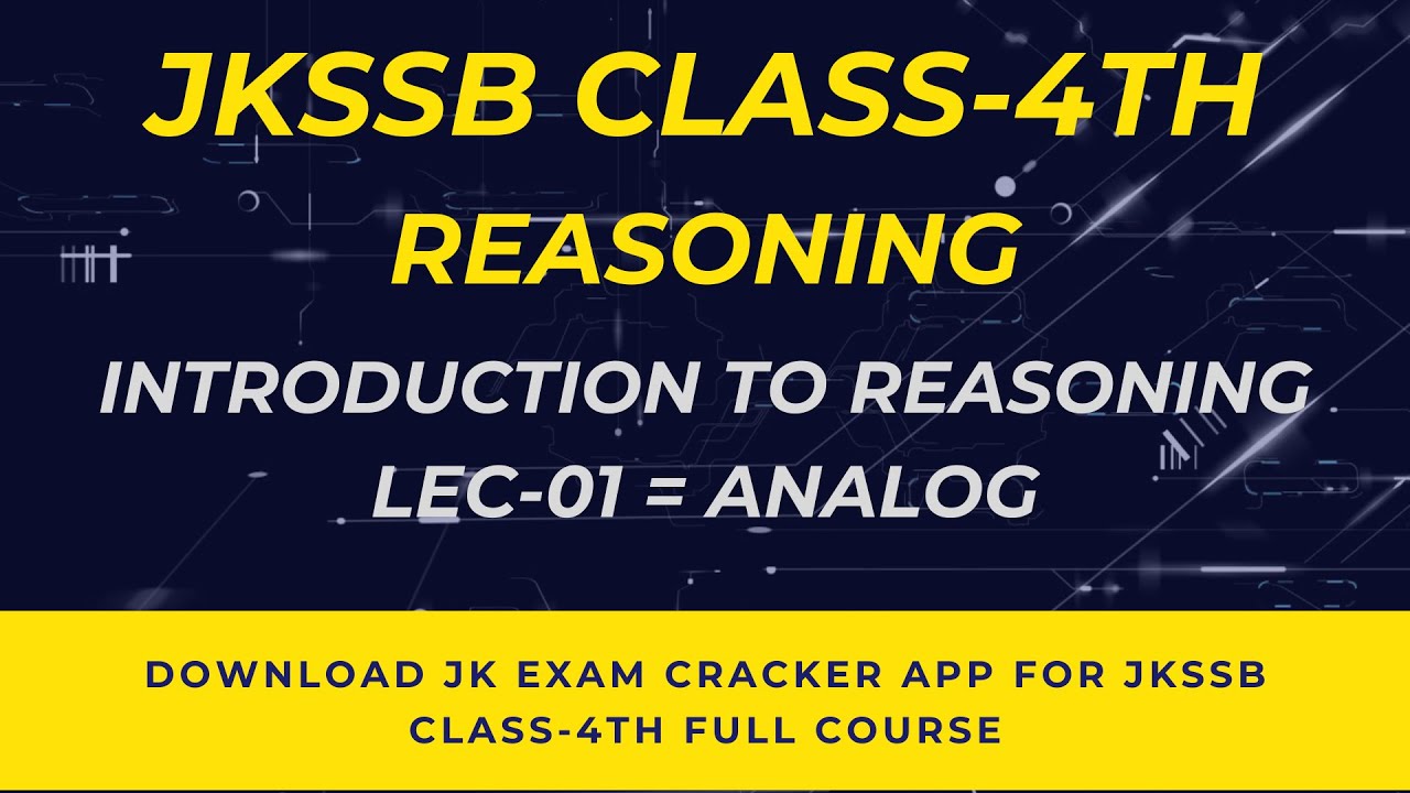 Analogy || JKSSB Class IV Reasoning FREE Classes || Basics - YouTube