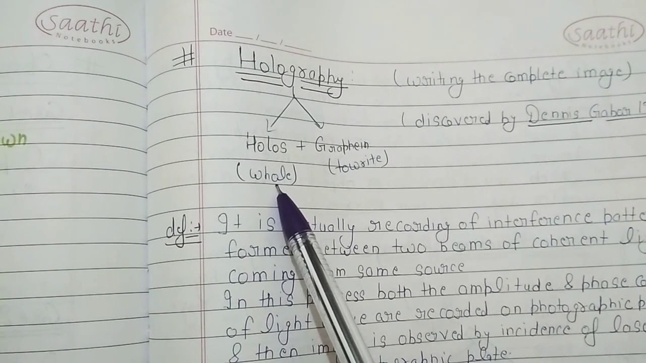 Easy notes for Holography - YouTube