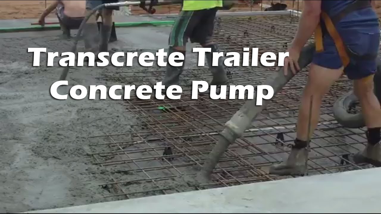 Concrete Pouring Using Transcrete Trailer Concrete Pump - YouTube